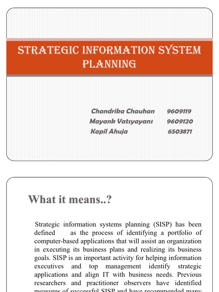 Strategic Information System Planning | PDF | Strategic Management ...