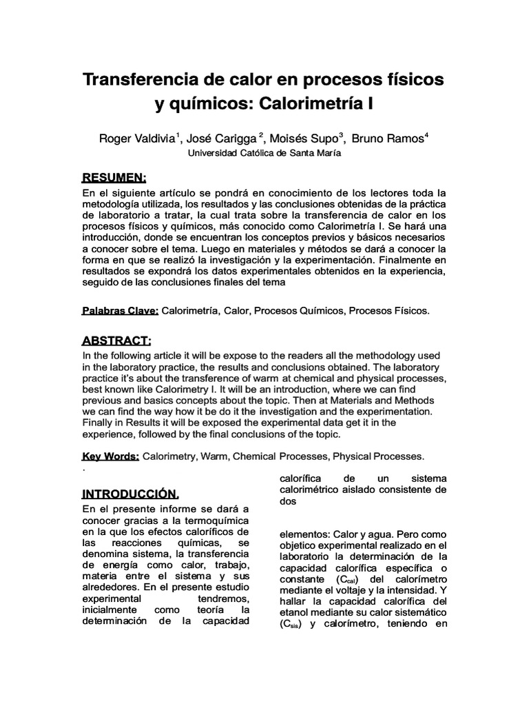 Transferencia de Calor en Procesos Fisicos y Quimicos | PDF | Capacidad ...