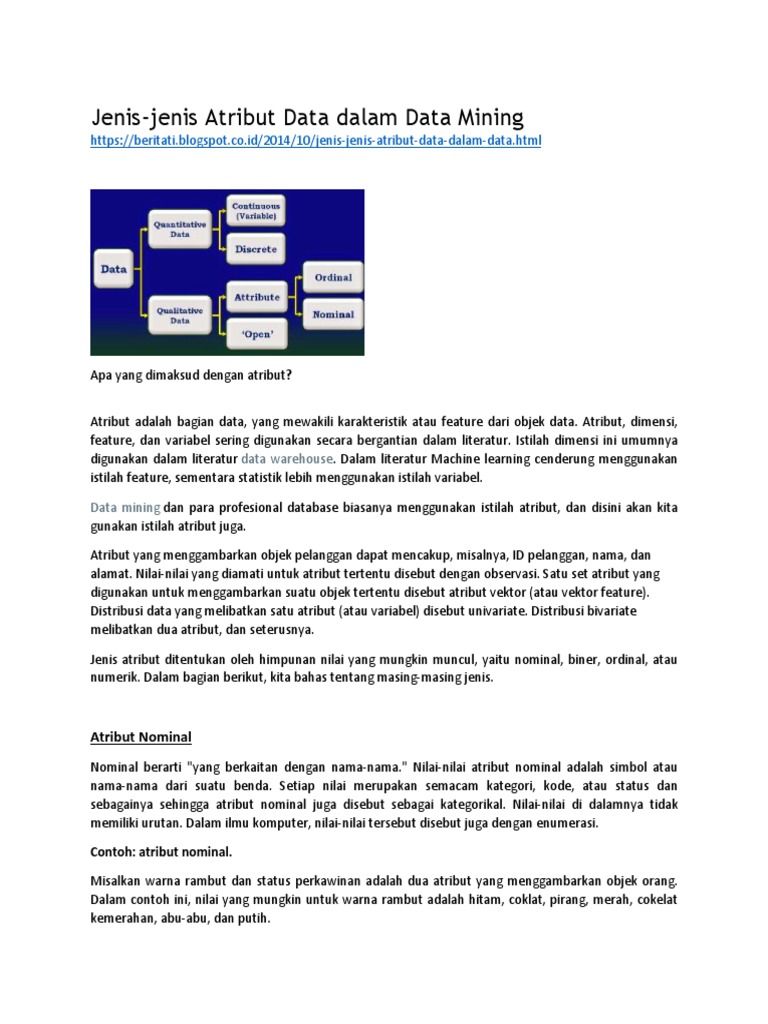 Atribut Data Mining | PDF