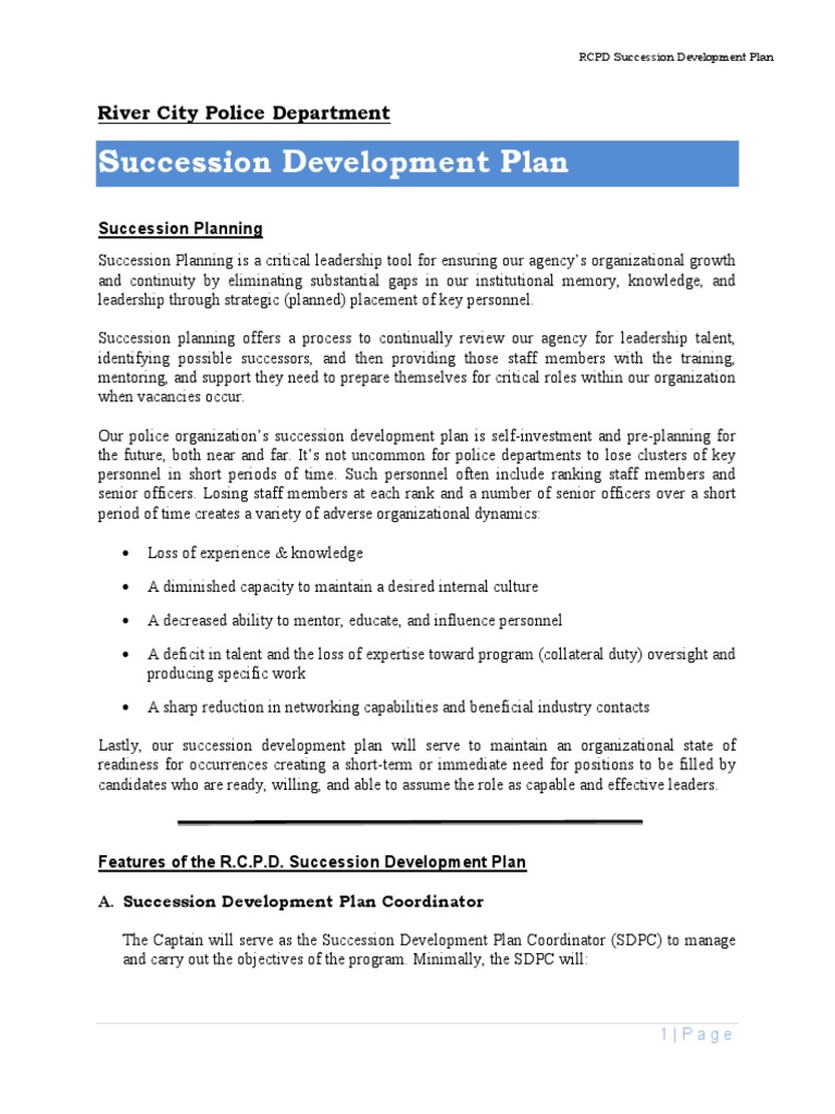 Succession Development Plan Template | PDF | Business