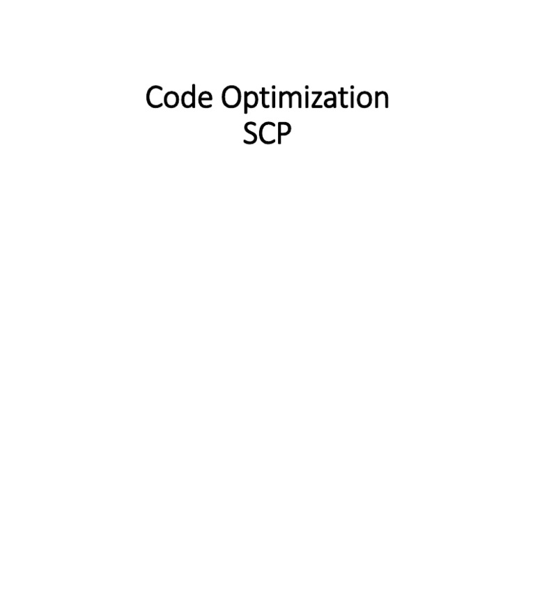 Effective Code Optimization Techniques | PDF