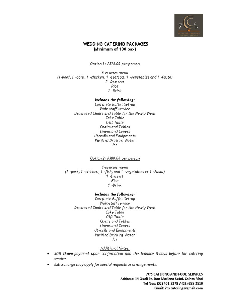 2017 Wedding&Debut Catering Packages | PDF