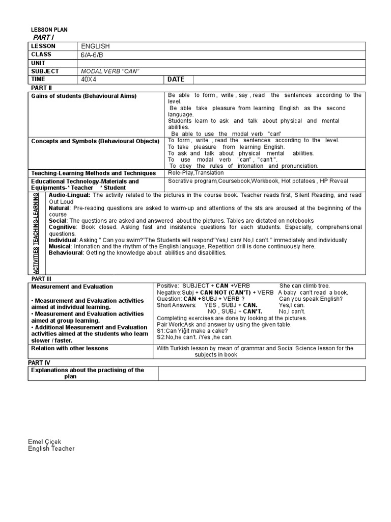 English Course Plan | PDF | Question | English Language
