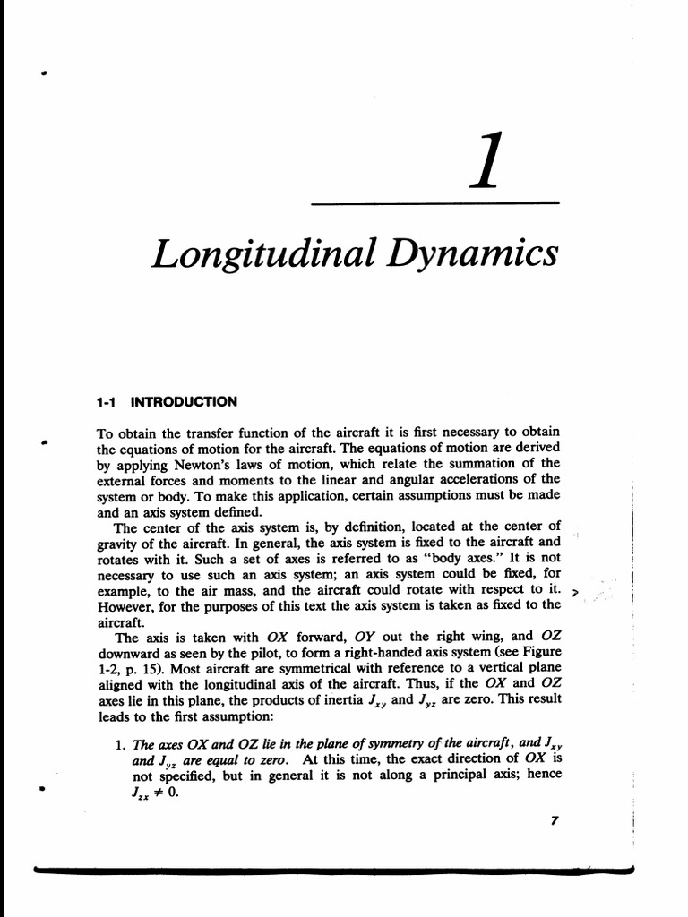 Longitudinal Dynamics: 1-1 Introduction | PDF | Rotation Around A Fixed ...