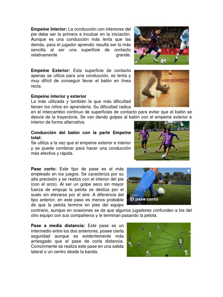 Tipos de Conducción del Balón en Fútbol | PDF | Juegos de habilidad ...