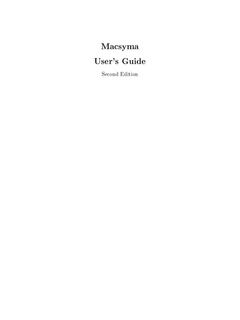 MacSyma Userf Guide PDF | PDF | Ordinary Differential Equation | Matrix ...