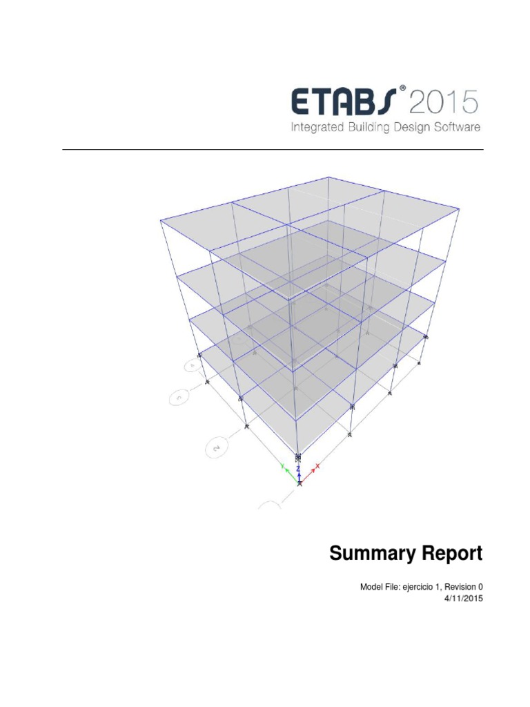 Summary Report Etabs | PDF | Mode (Music) | Mechanics