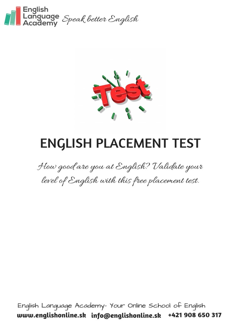 English Placement Test | PDF | English Language