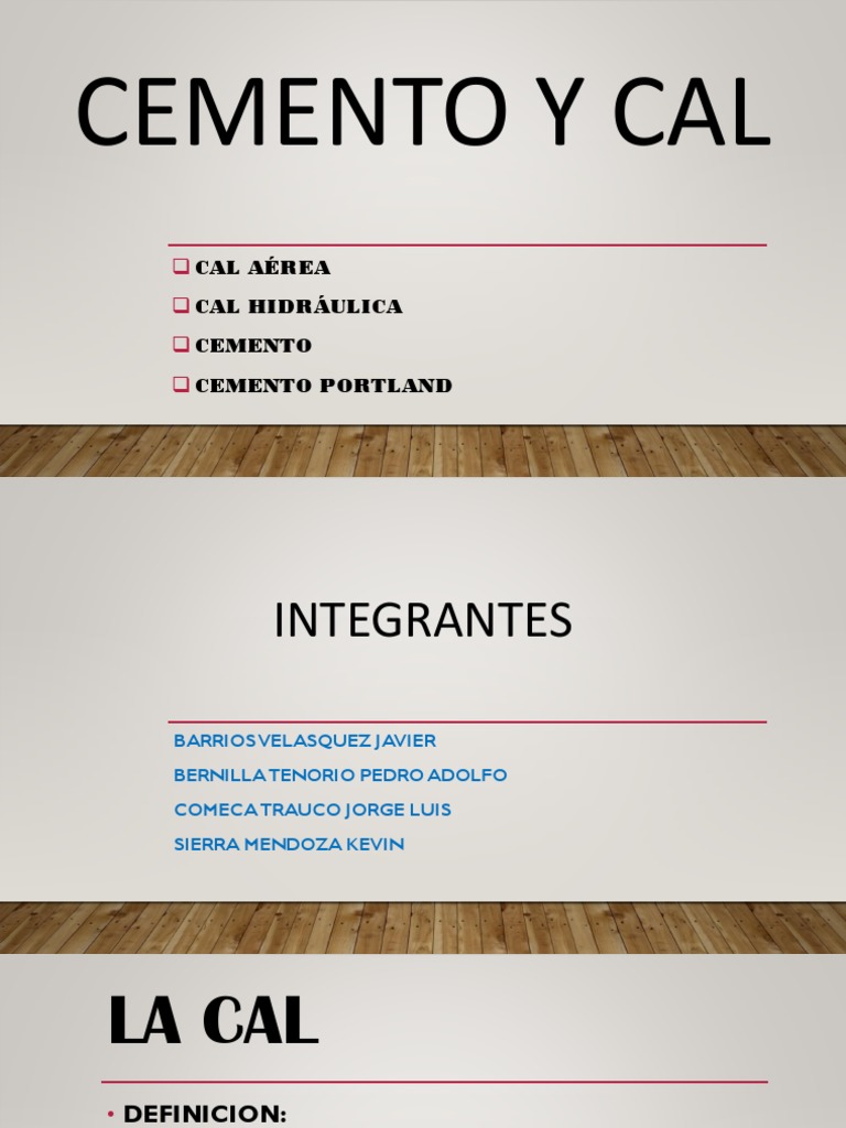 Diapositiva Cemento y Cal | PDF | Cemento | Procesos industriales