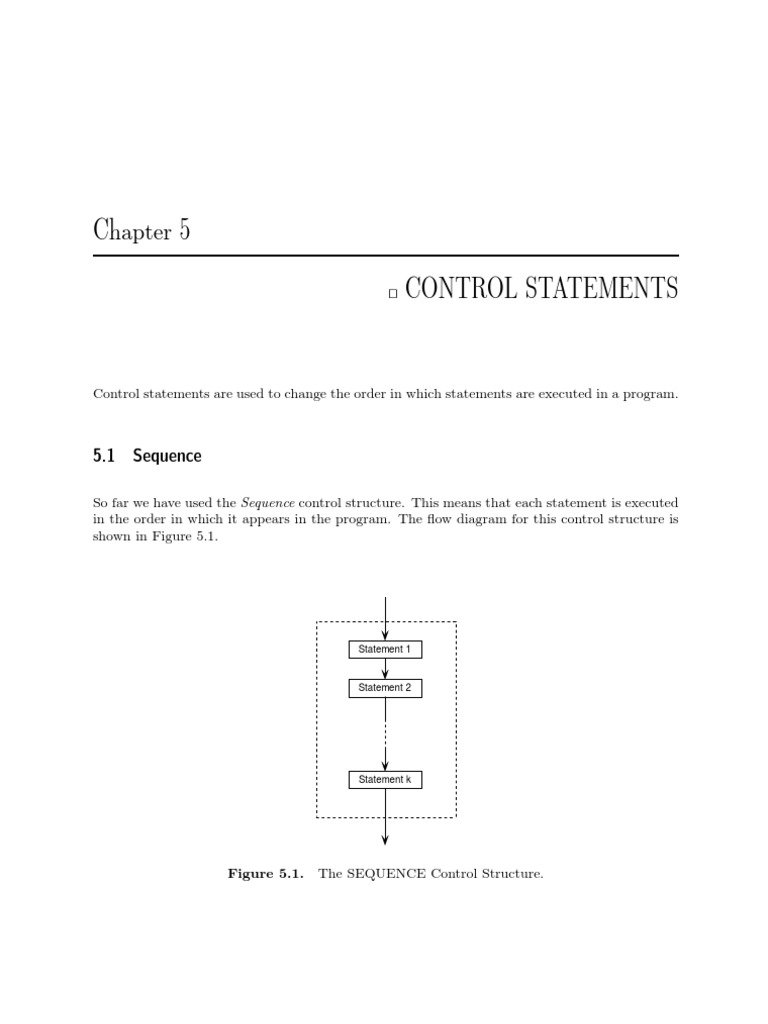 Control Statements: 5.1 Sequence | PDF | Summation | Control Flow