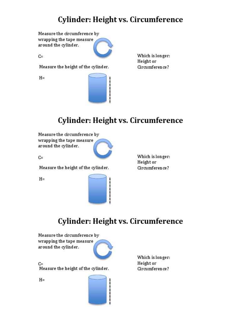 Cylinder: Height vs. Circumference | PDF
