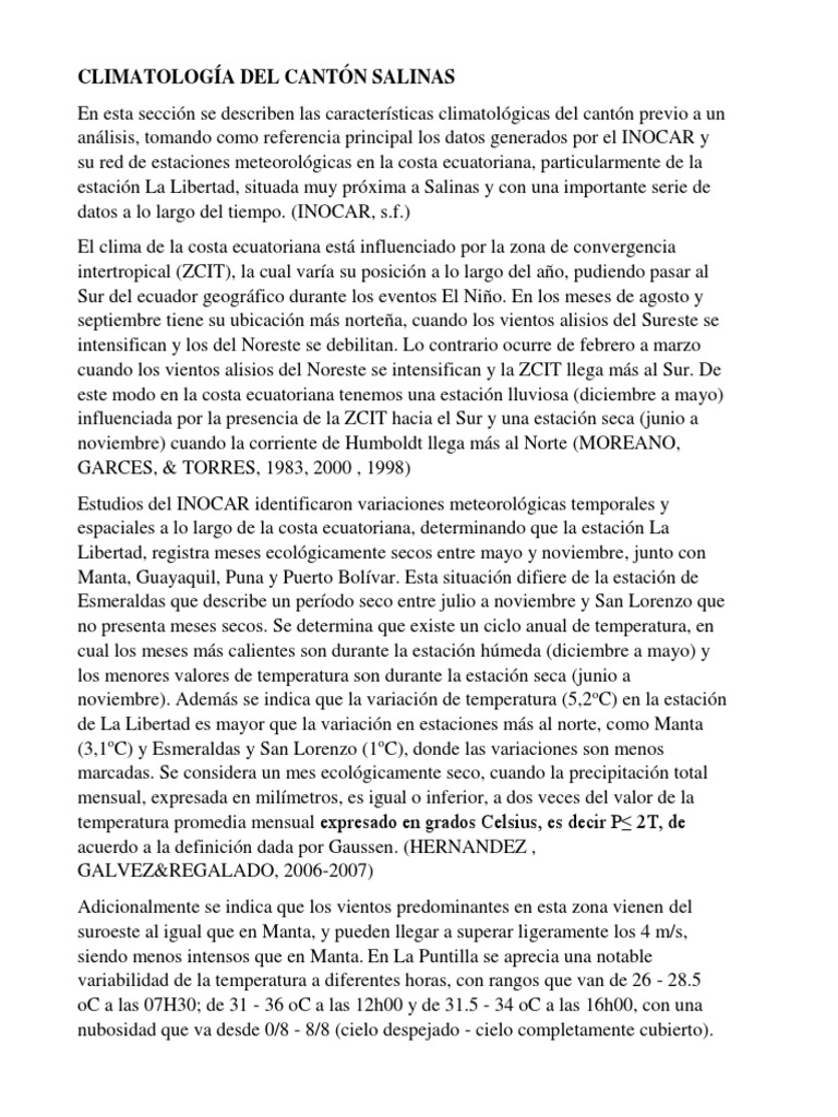 Climatología del Cantón Salinas | PDF | Clima | Desierto