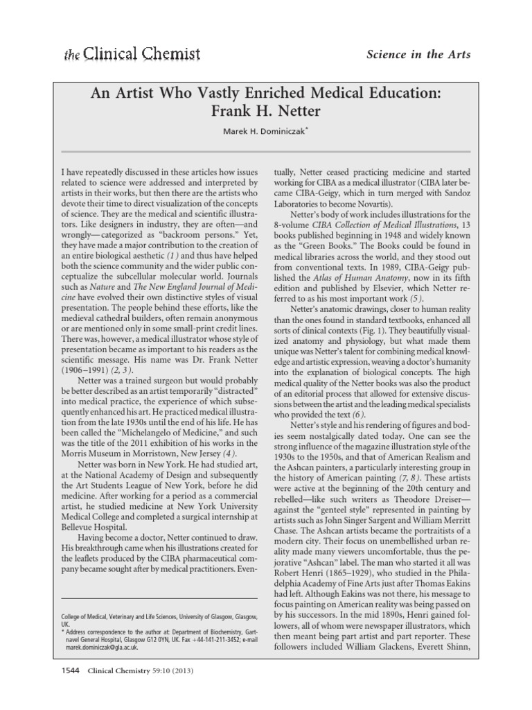 An Artist Who Vastly Enriched Medical Education: Frank H. Netter | PDF ...