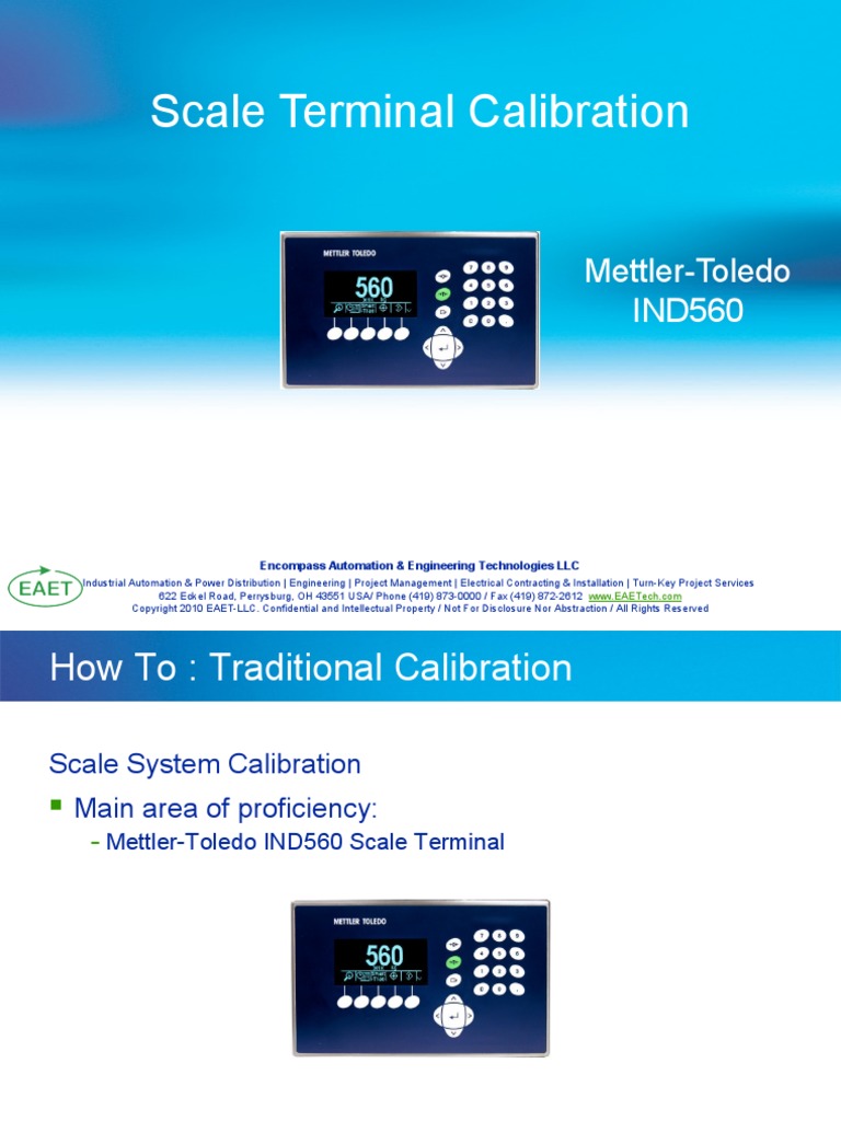 Scale Terminal Calibration: Mettler-Toledo IND560 | PDF | Calibration ...