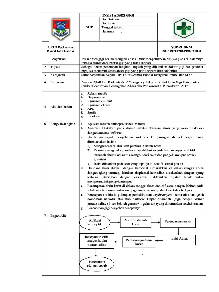 Prosedur Insisi Abses Gigi | PDF