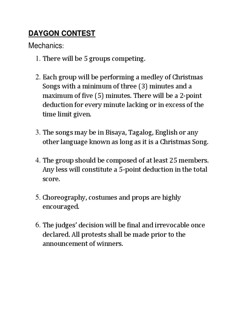 Daygon Contest | PDF