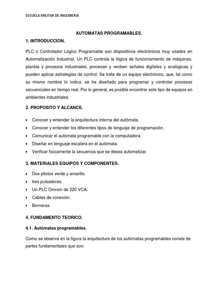 Automatas Programables | PDF | Controlador lógico programable | Unidad Central de procesamiento