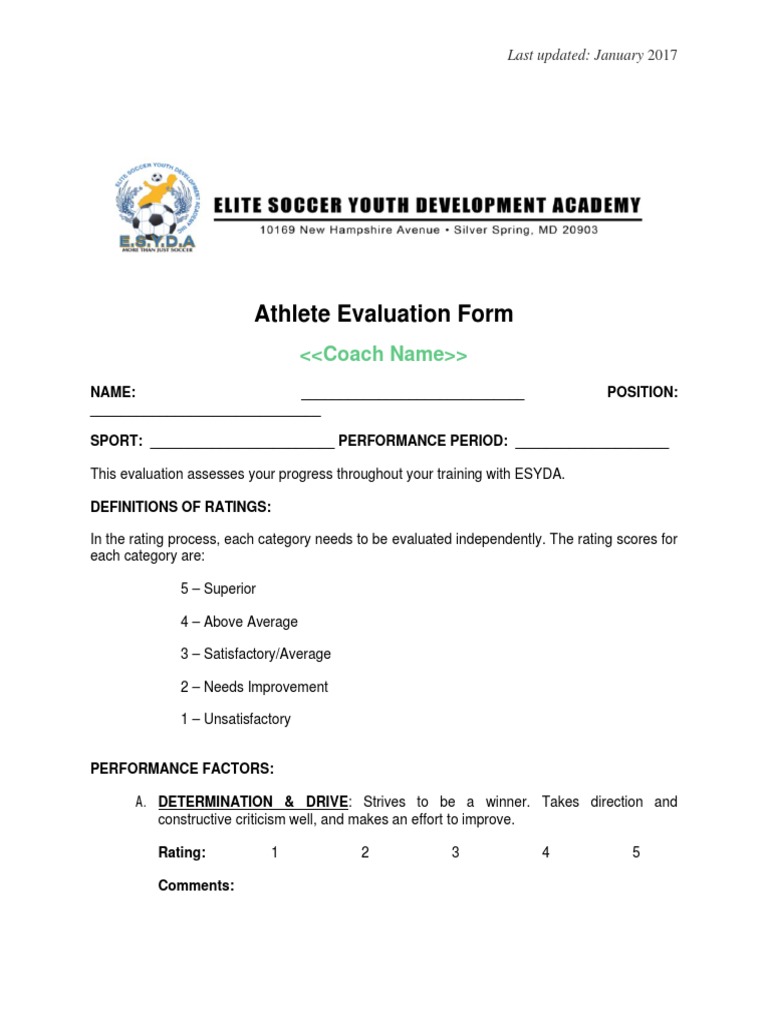 Athlete Evaluation | PDF | Competition | Sports
