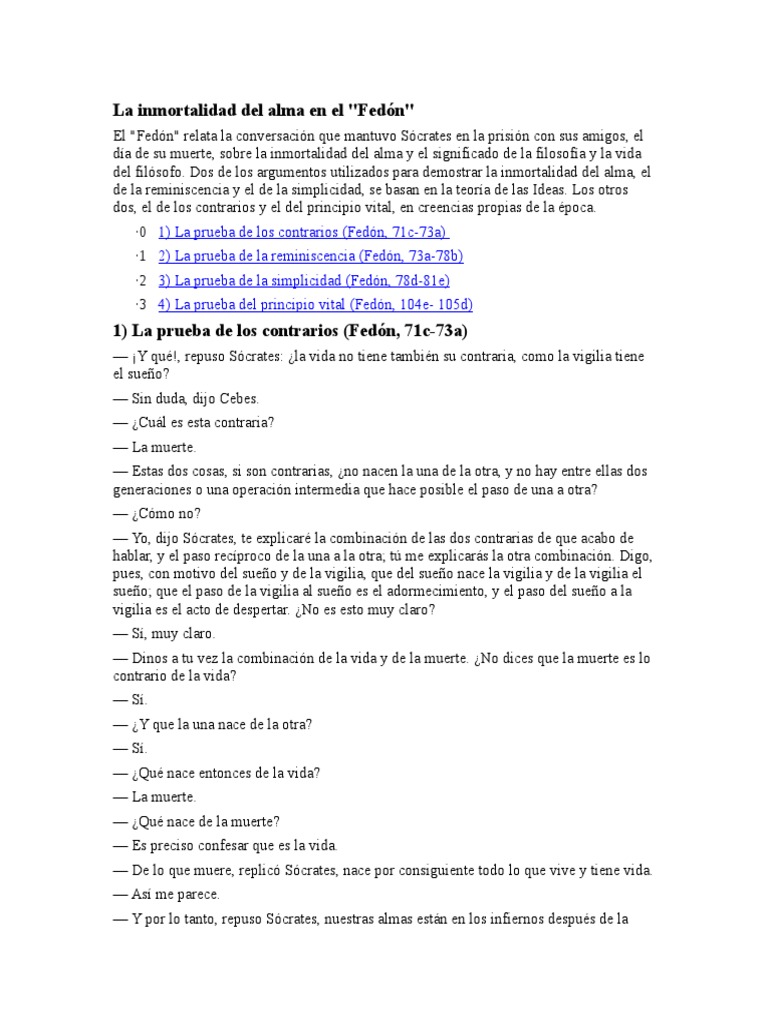 Inmortalidad Del Alma | PDF | Inmortalidad | Sócrates