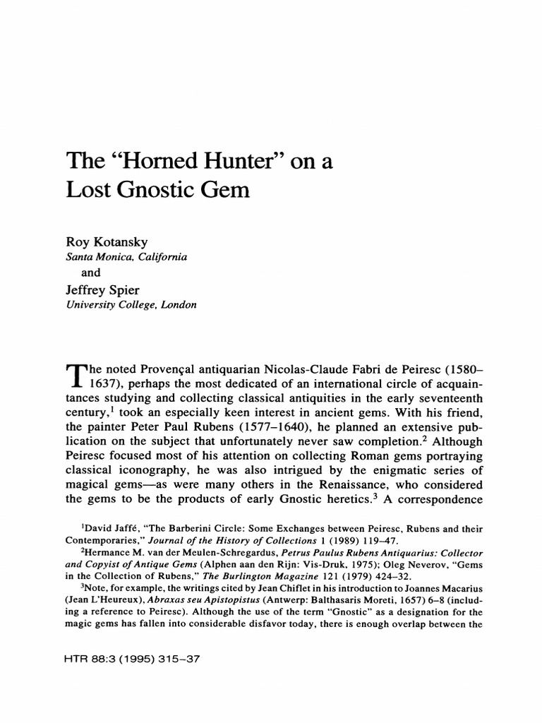 Peiresc's Study of Gnostic Gems | PDF | Tetragrammaton | Jehovah