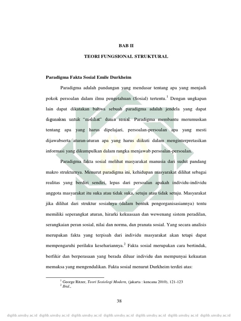 Teori Fungsionalisme Struktural Durkheim | PDF | Politik | Sains ...