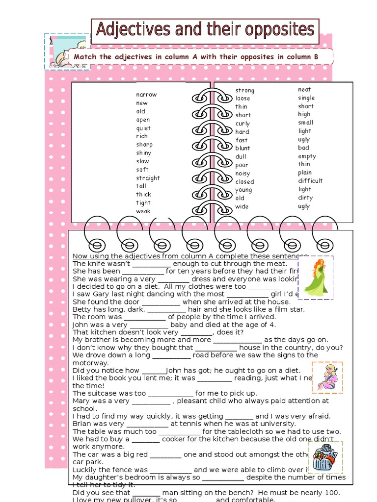 Adjectives Opposites Fun Activities Games 21679 | PDF
