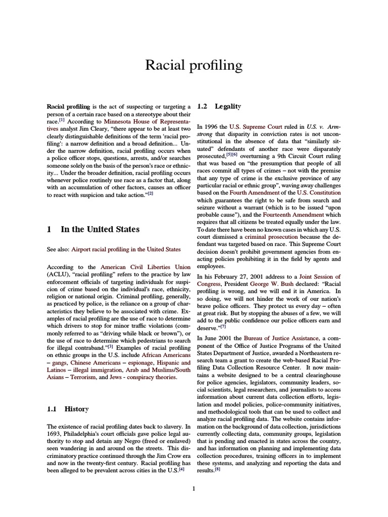 Racial Profiling | PDF | Racial Profiling | Fourth Amendment To The ...