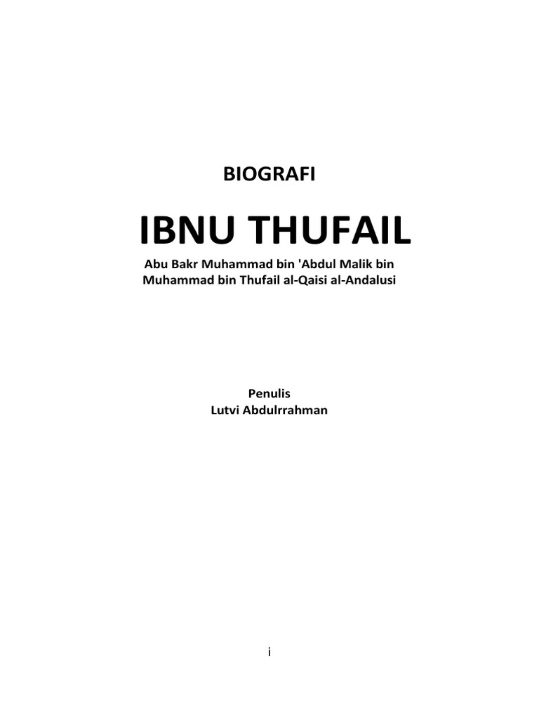 Biografi Singkat Ibnu Thufail | PDF | Filsafat