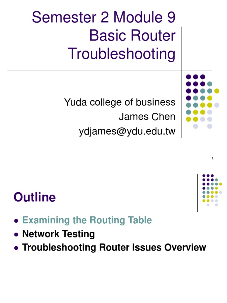 S2M09 Basic Router Troubleshooting | PDF | Router (Computing) | Routing