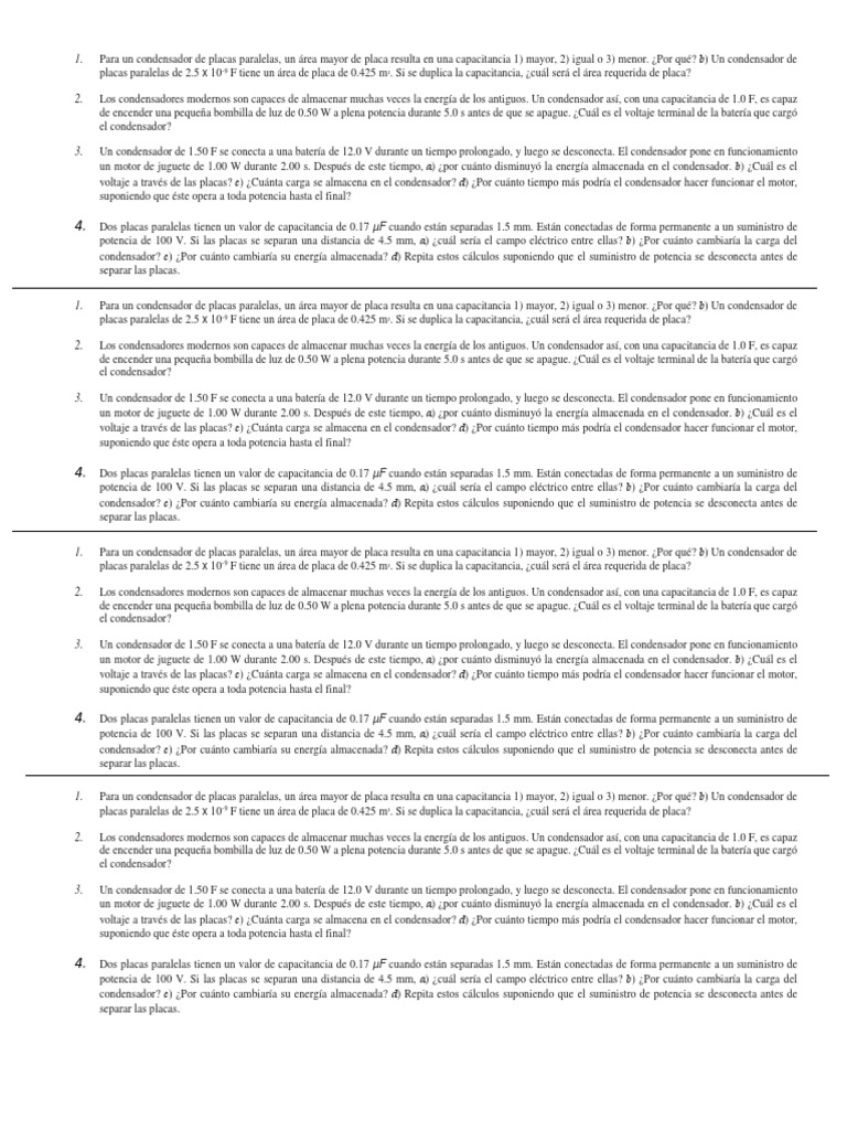 Practica de Condensadores | PDF | Capacidad | Condensador
