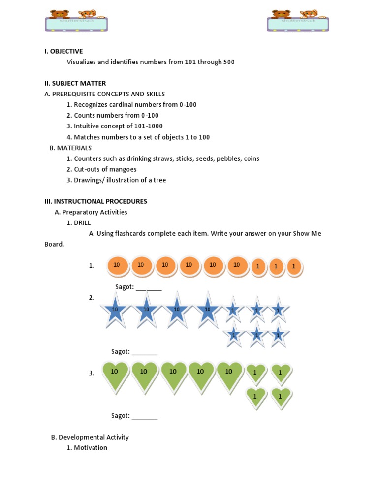 Lesson Plan in Math | PDF | Numbers | Question
