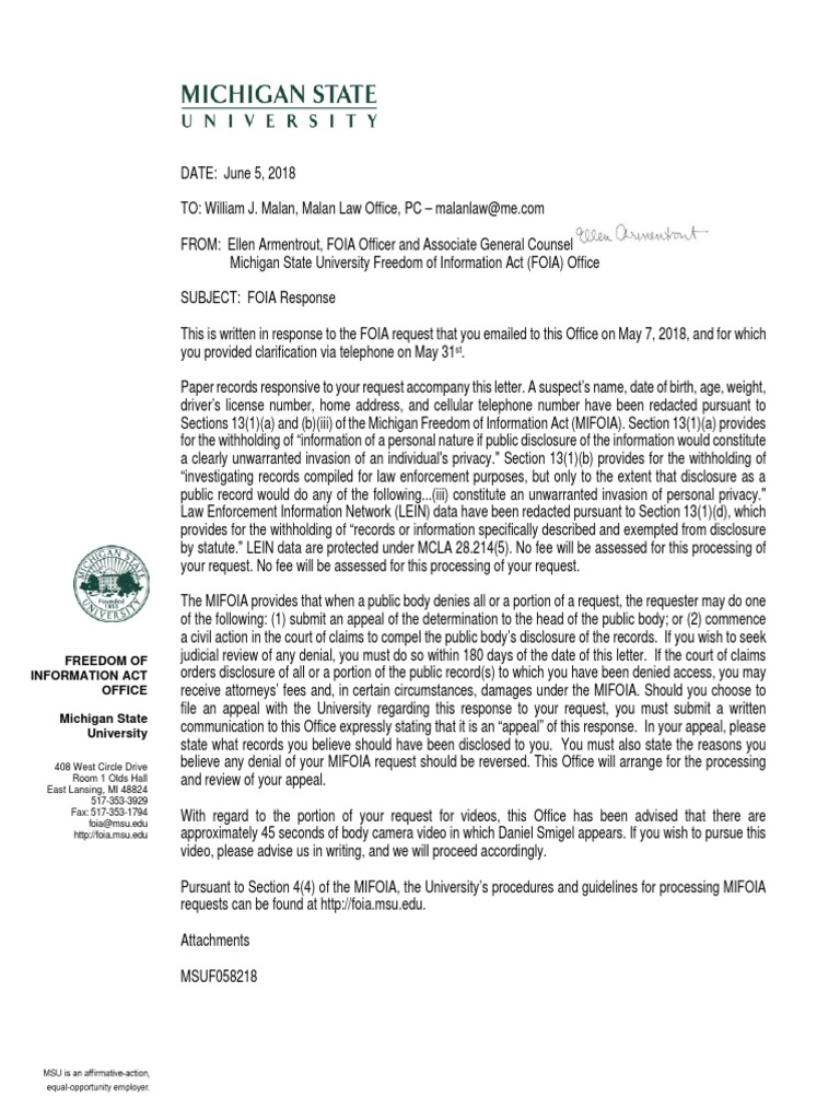 Exhibit 8 - FOIA Response Malan | Download Free PDF | Freedom Of ...