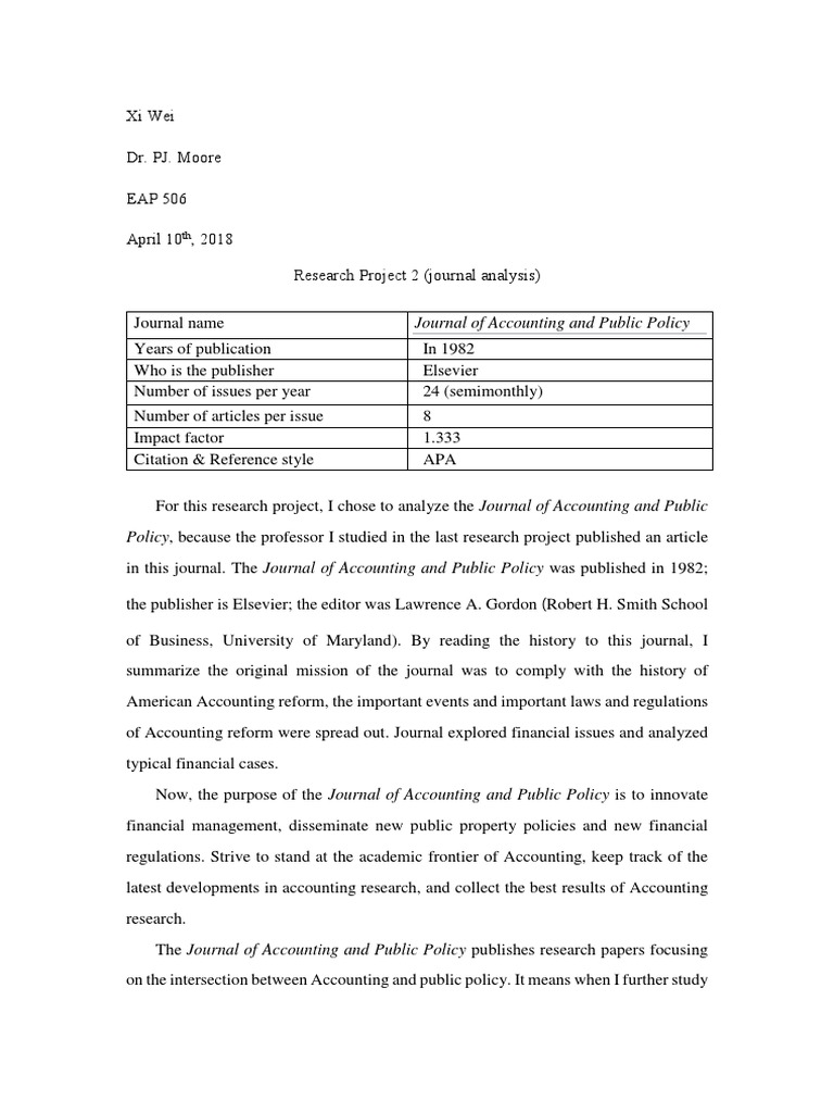 Journal Analysis | Download Free PDF | Accounting | Academic Publishing