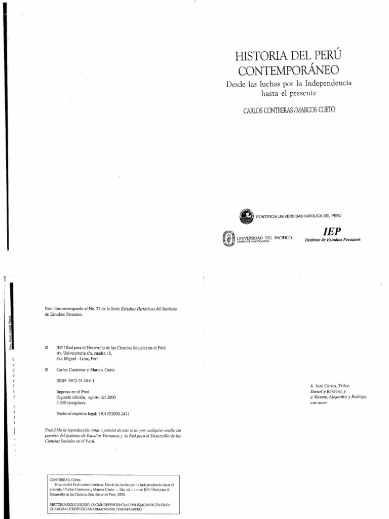 Historia Del Peru Contemporaneo Carlos Contreras Y Marcos Cueto Pdf - fasrdeal