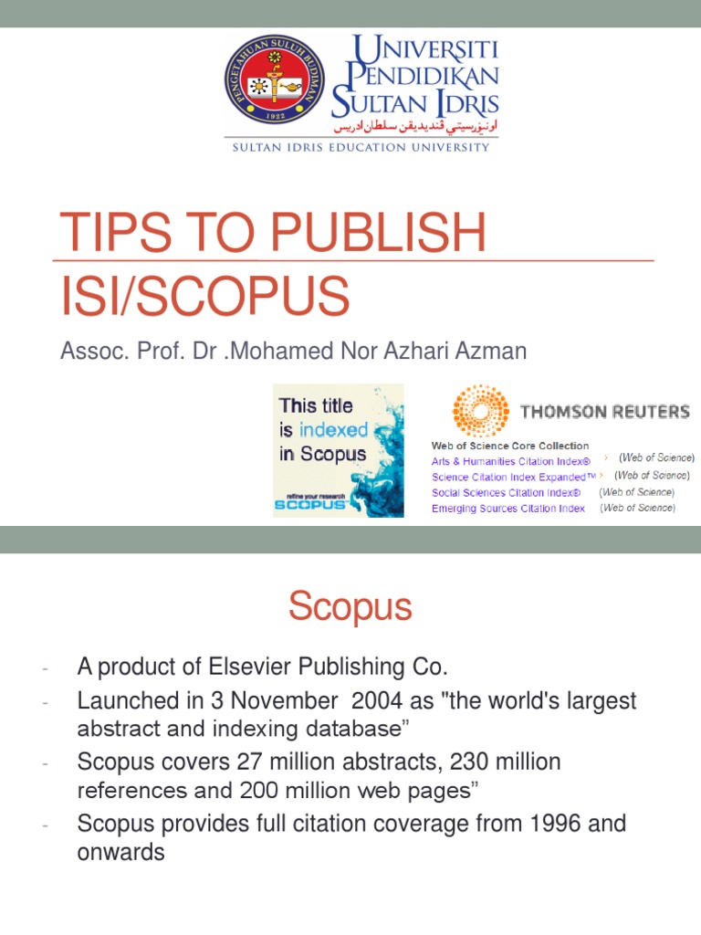 Tips To Publish Scopus - Isi Journal | PDF | Publishing | Information ...