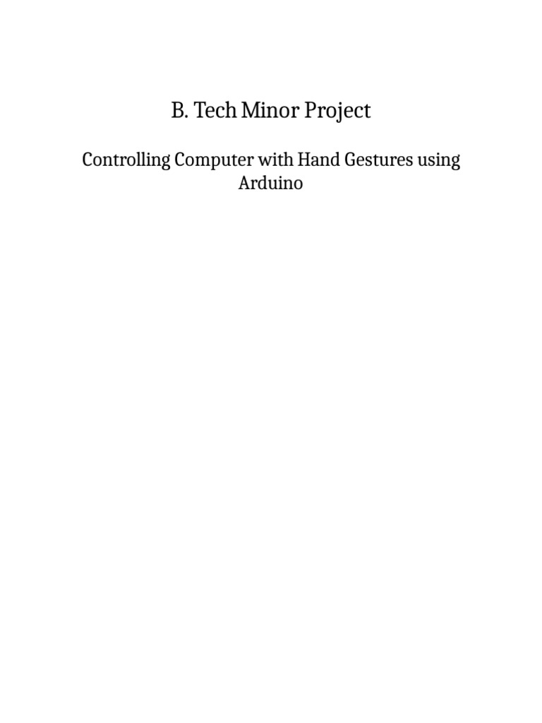 Minor Project Report Controlling Computer With Hand Gestures Using ...