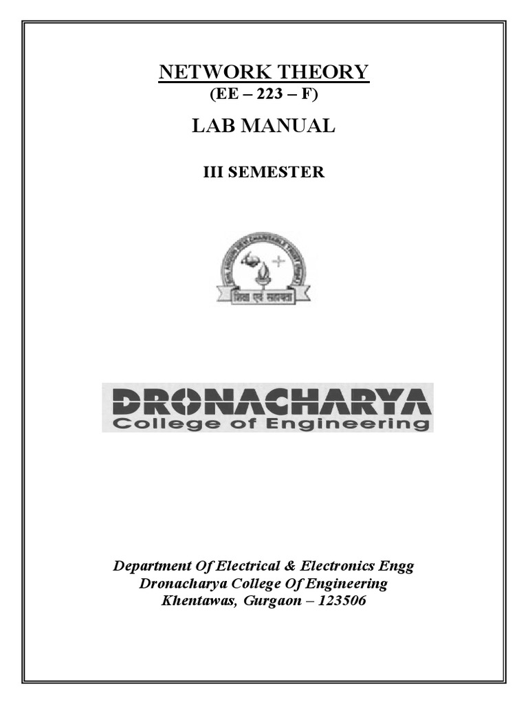 Network Theory Lab Manual | Download Free PDF | Operational Amplifier ...