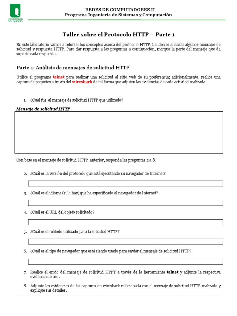 3-1 - Taller HTTP Parte 1 | PDF | Protocolo de Transferencia de ...