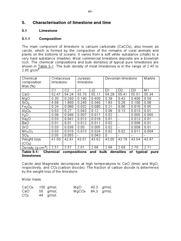 Chapter 5 Characterisation of Limestone and Lime | PDF | Thermal ...