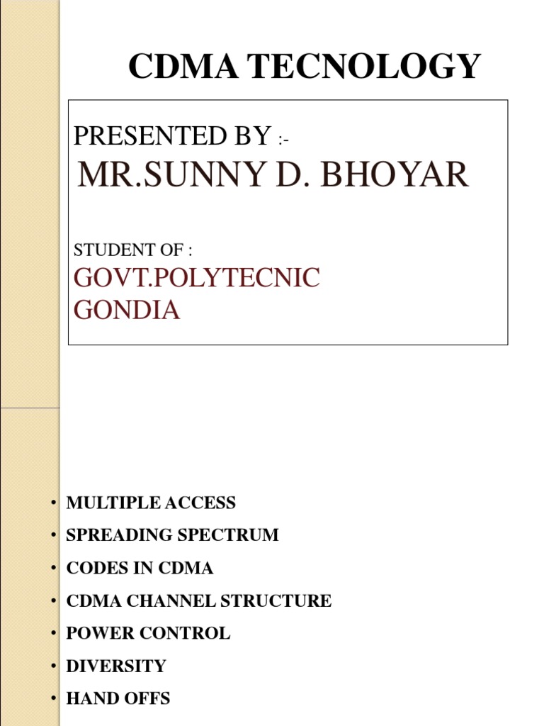 CDMA Technology Overview | PDF | Channel Access Method | Cellular Network