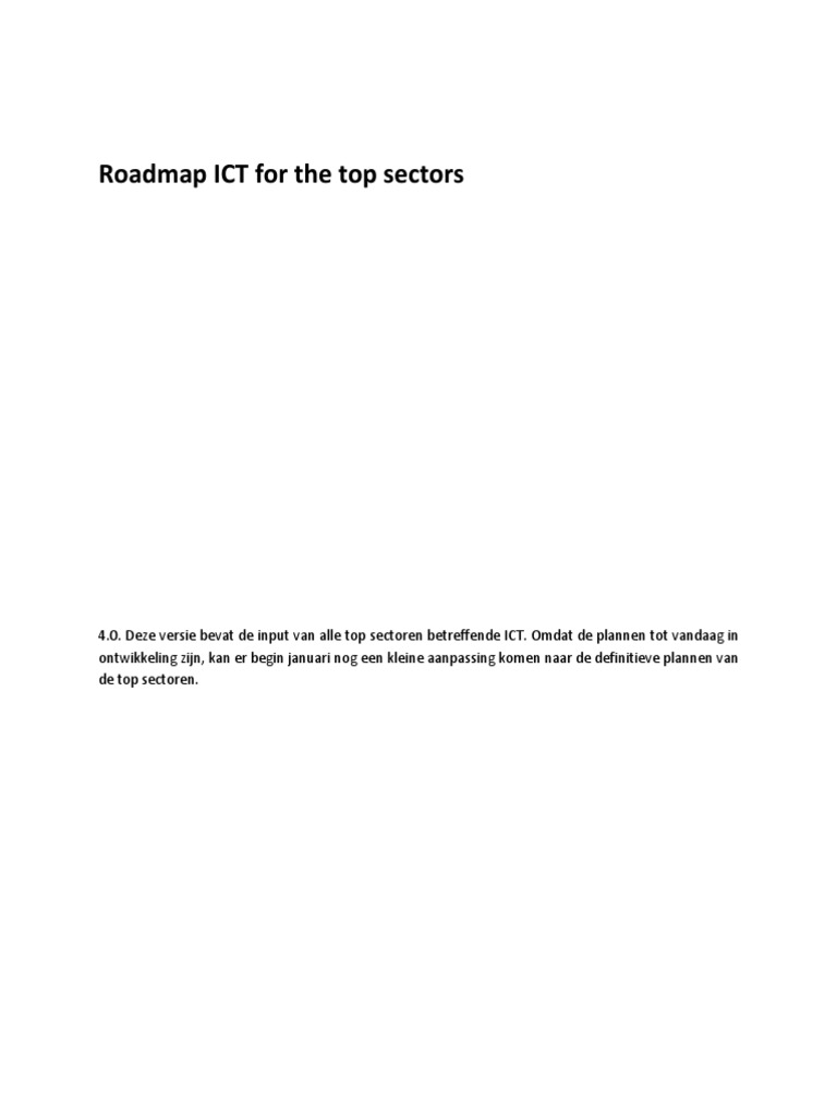 Roadmap ICT Topsectoren 4 0 | PDF | Smart Grid | Electrical Grid