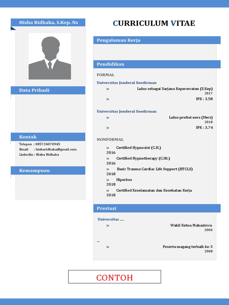 05 Contoh CV Template A3 | PDF