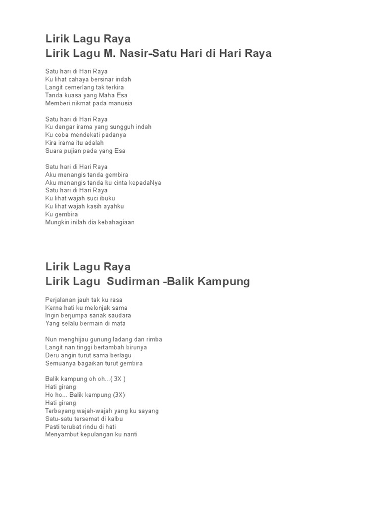 Lirik Lagu Raya | PDF | Agama & Spiritualitas | Puisi