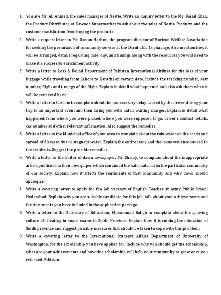 Business Letter Test | PDF | Business