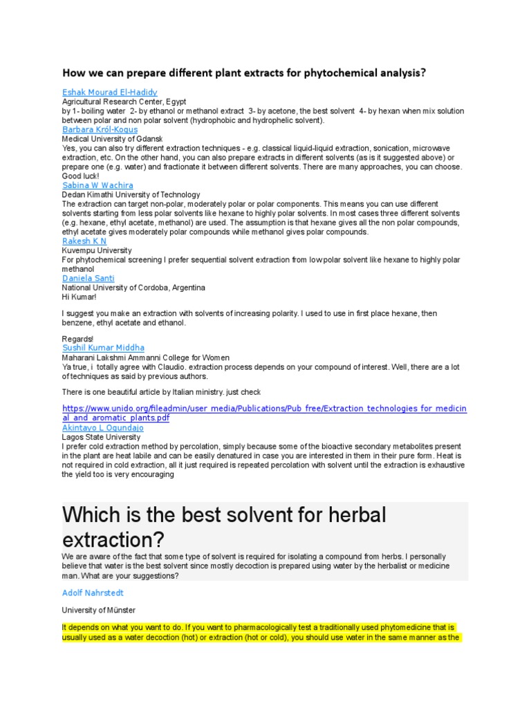 How We Can Prepare Different Plant Extracts For Phytochemical Analysis ...