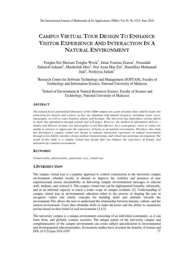 Virtual Tour Design for Campus Experience | PDF | Usability | Virtual ...