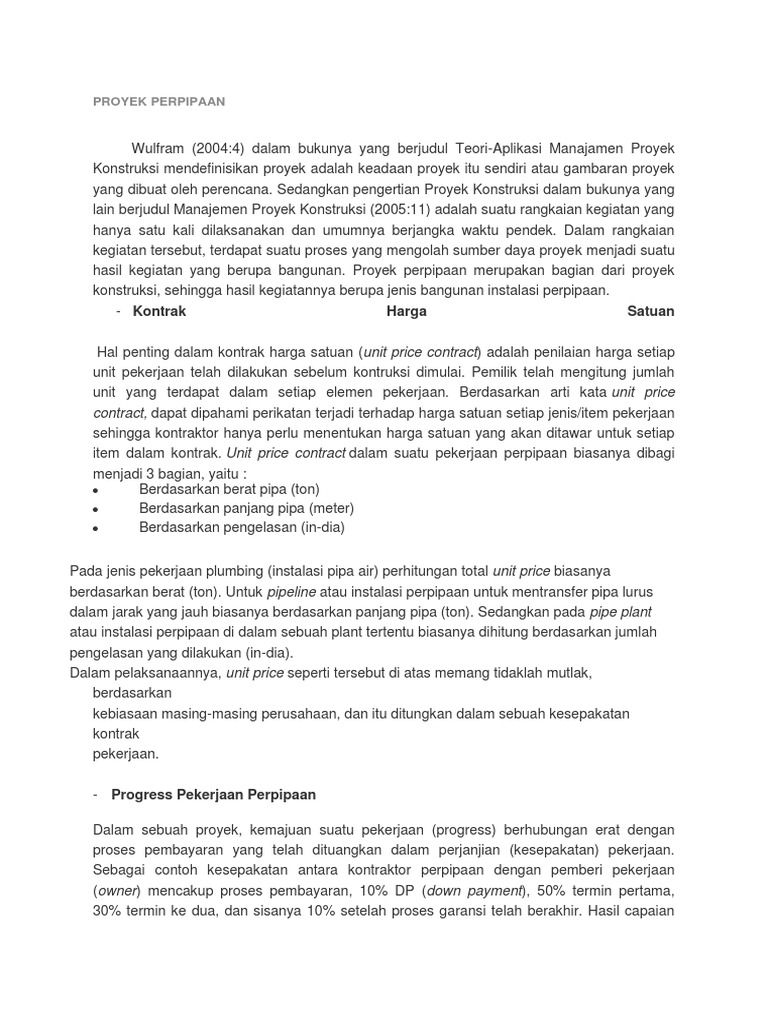 Proyek Perpipaan | PDF