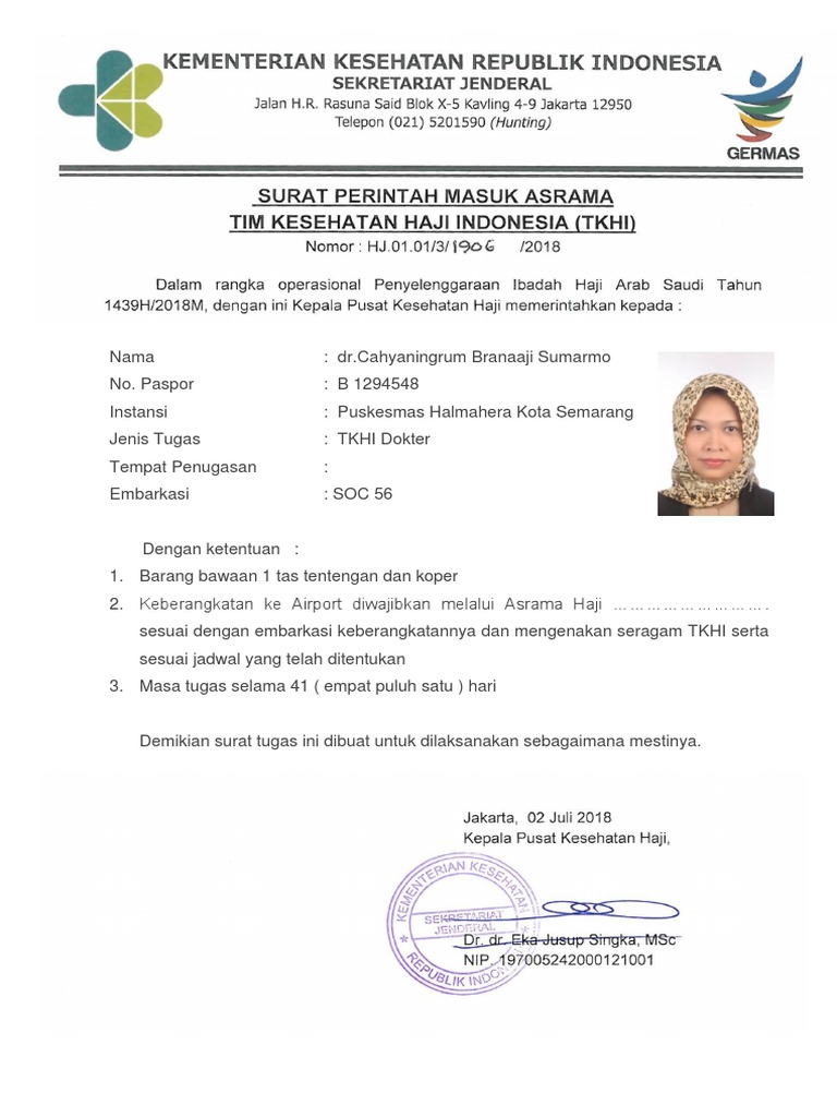 Surat Tugas TKHI Dokter Semarang | PDF