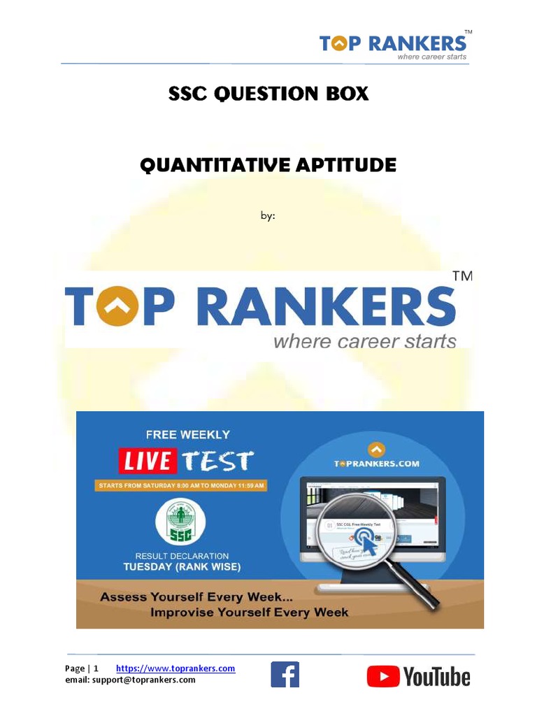 SSC Question Box Quantitative Aptitude | PDF