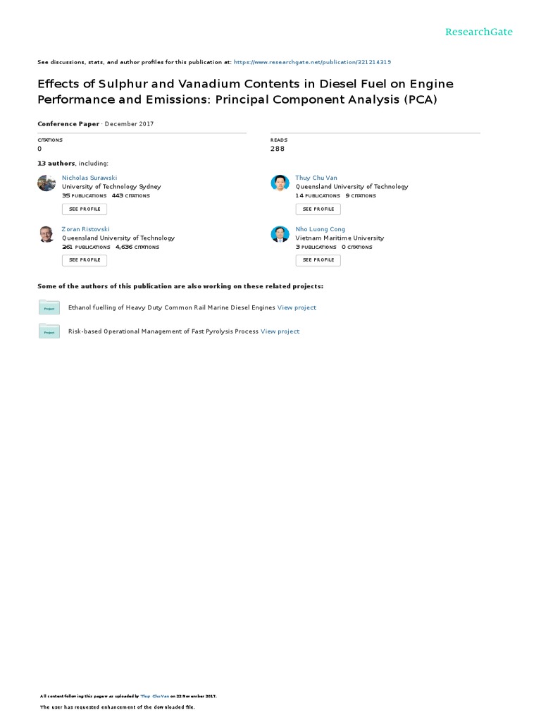 Effects of Sulphur and Vanadium Contents in Diesel Fuel On Engine ...